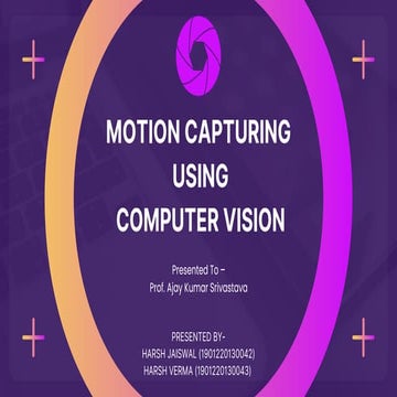 Motion Capturing Using Computer Vision Pdf
