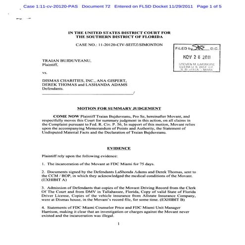 Motion for summary judgment | PDF