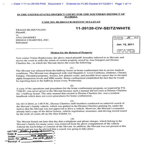 Motion for the return of property | PDF