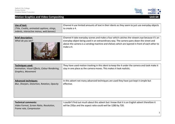 Motion information and media | PPTX