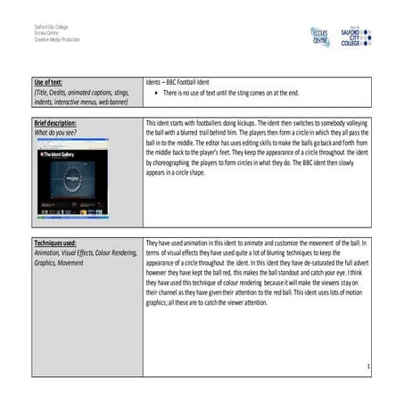 Motion graphics worksheet channel4 | DOC