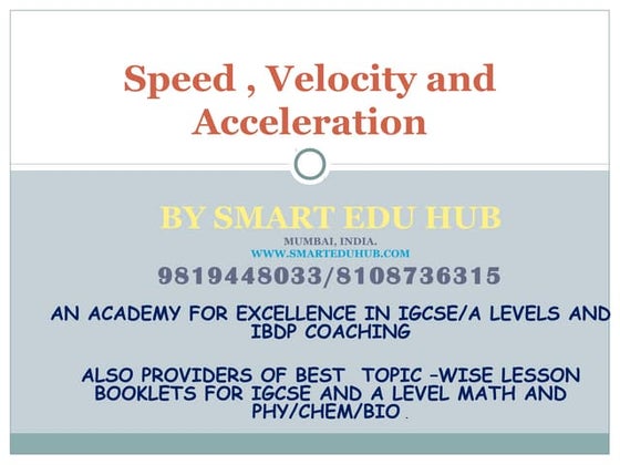 Speed and Velocity Science_Grade - Seven | PPT