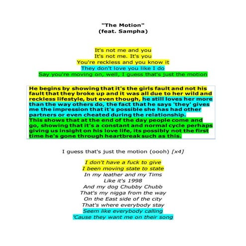 Music video analysis (one direction - story of my life) | DOCX