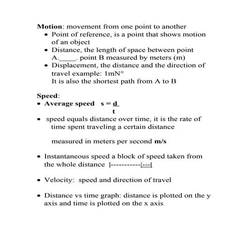 Chapter 9 Motion | PPT