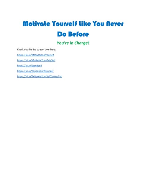 Motivate Yourself | PDF