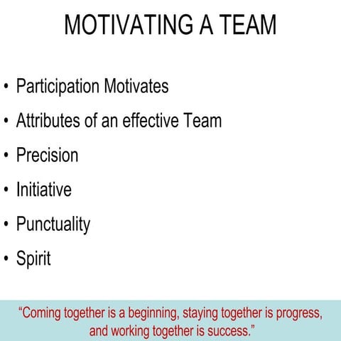 Motivating A Team | PPT