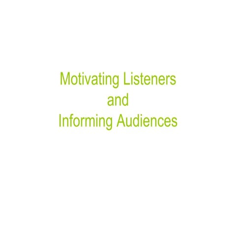 Motivating Listeners | PPT