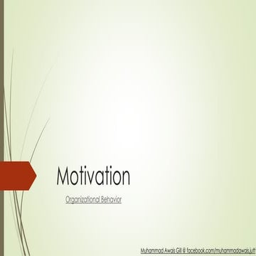 Motivation and Organizational Behaviour | PPTX