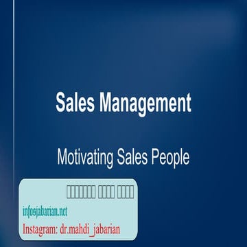 Motivation for sales managers Part 1 | PPT