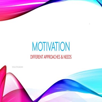 Motivation- A psychological perspective | PPTX