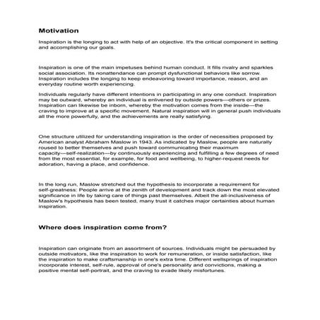 Motivation - get more motivation | PDF