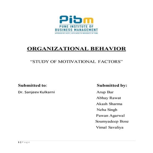 Study of motivational factors | DOCX