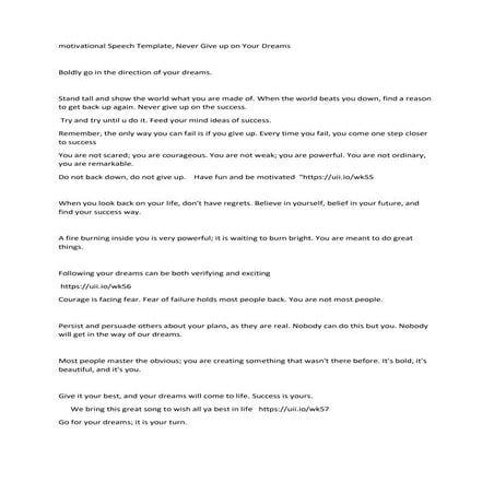 Motivational speech template 1 (1) | PDF