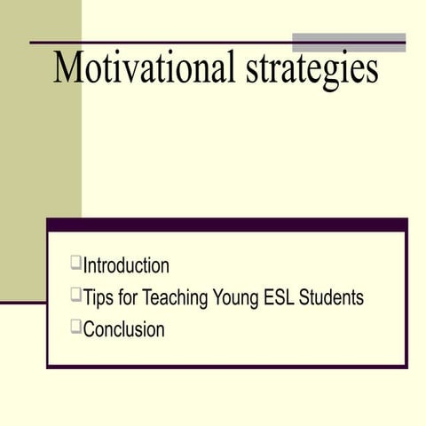 Motivational strategies | PPT