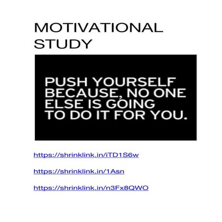 Motivational study | PDF
