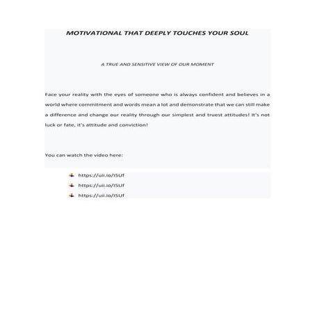 Motivational that deeply touches your soul | PDF