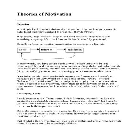 Motivational theories | PDF