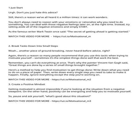 Motivational Video Pdf