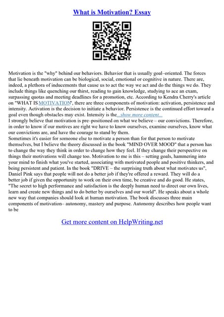 Self Motivation Essay | PDF