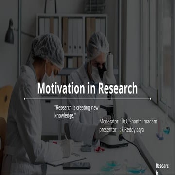 Motivation in research topic related to robotics | PPTX