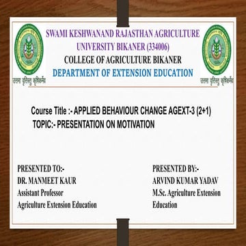 MOTIVATION PPT THEORY AND CASE STUDY | PPT