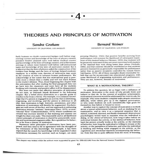 Principles of Motivation | PDF