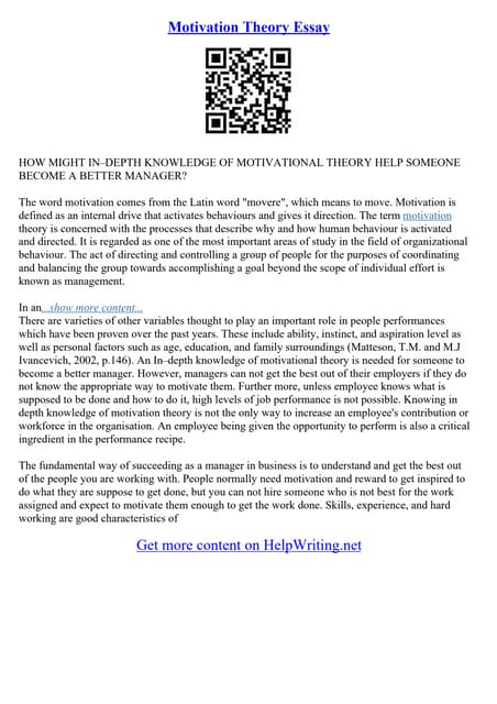 Self Motivation Essay | PDF