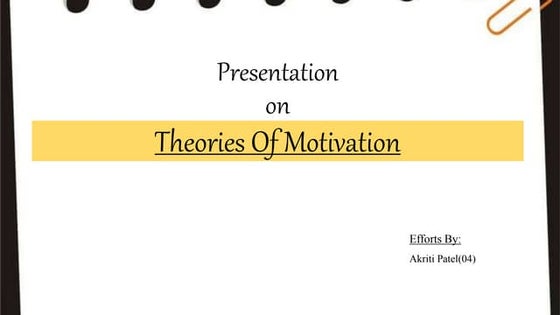Theories of Motivation | PPTX | Business | Business and Finance