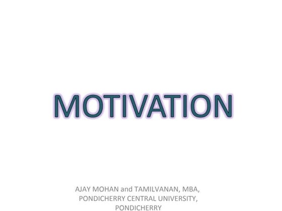 MOTIVATION POWERPOINT | PPT