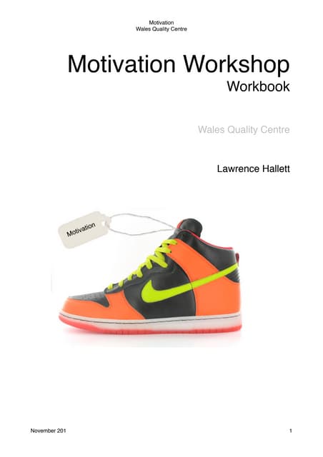 Motivation Workbook | PDF
