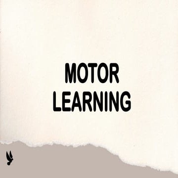 Theories of motor learning | PPT
