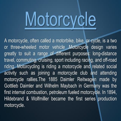 Motorcycle | PPT