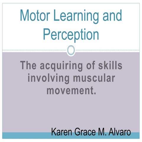 Theories of motor learning | PPT