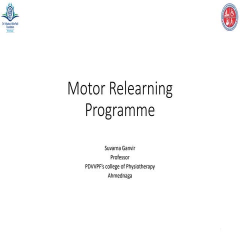 Motor relearing program | PDF