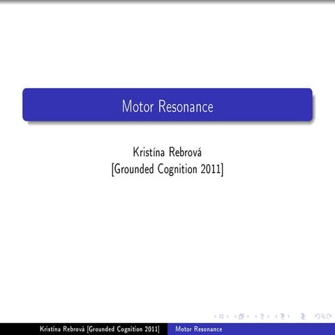 Grounded Cognition: Motor Resonance | PDF