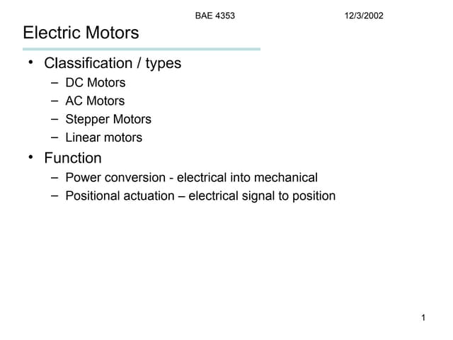 Electric Motor... | PPTX