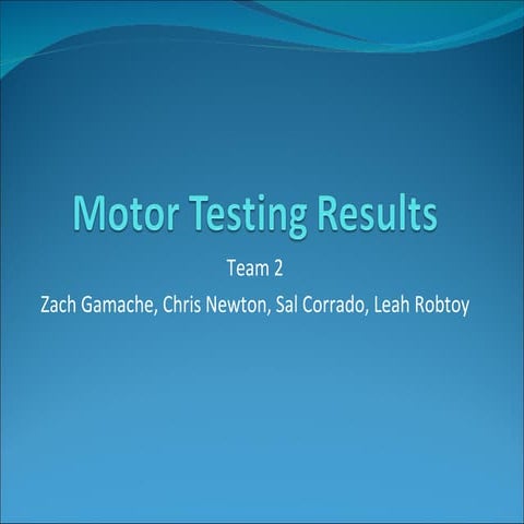 Motor Testing Results | PPT