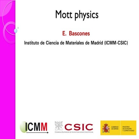Mottphysics 1talk | PPT