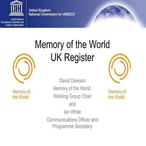 UNESCO UK Memory of the World Register | PPT