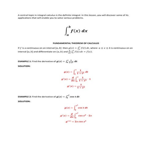 Moudule9 the fundamental theorem of calculus | PDF