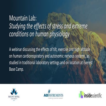 Mountain Lab: Studying the effects of stress and extreme conditions on ...