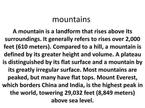 Major landforms of the earth | PPTX | Geography | Science