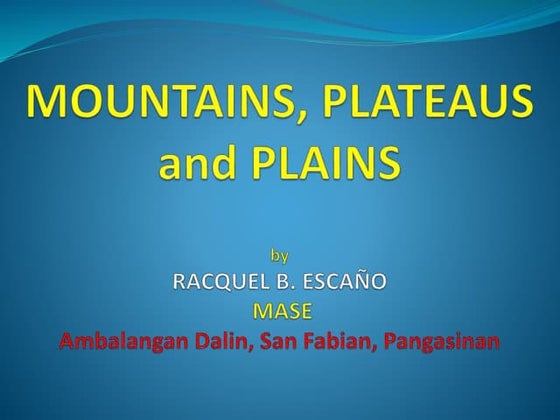 Major landforms of the earth | PPTX | Geography | Science