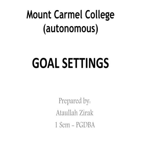 Goal Setting | PPTX