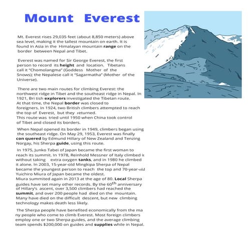Mount Everest | PDF