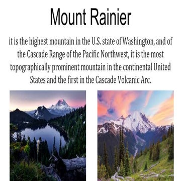 Mount rainier | PPTX | Geography | Science