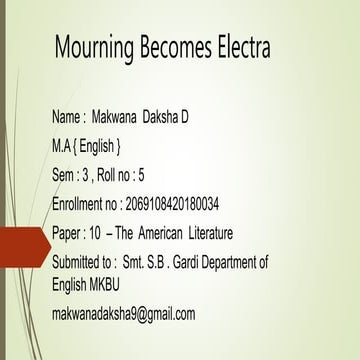 Mourning becomes electra paper 10 | PPTX