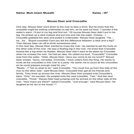 Mouse deer and crocodile | PDF