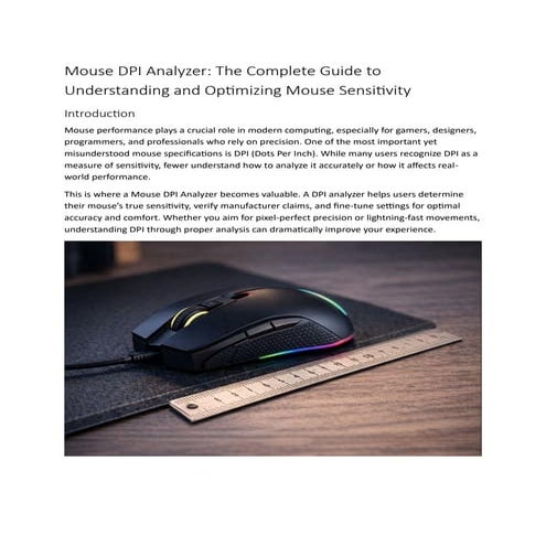 Mouse DPI Analyzer – Test Your Precision | PDF