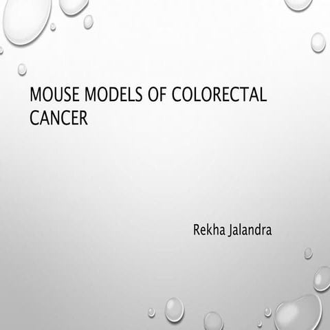 Mouse models of colorectal cancer | PPTX